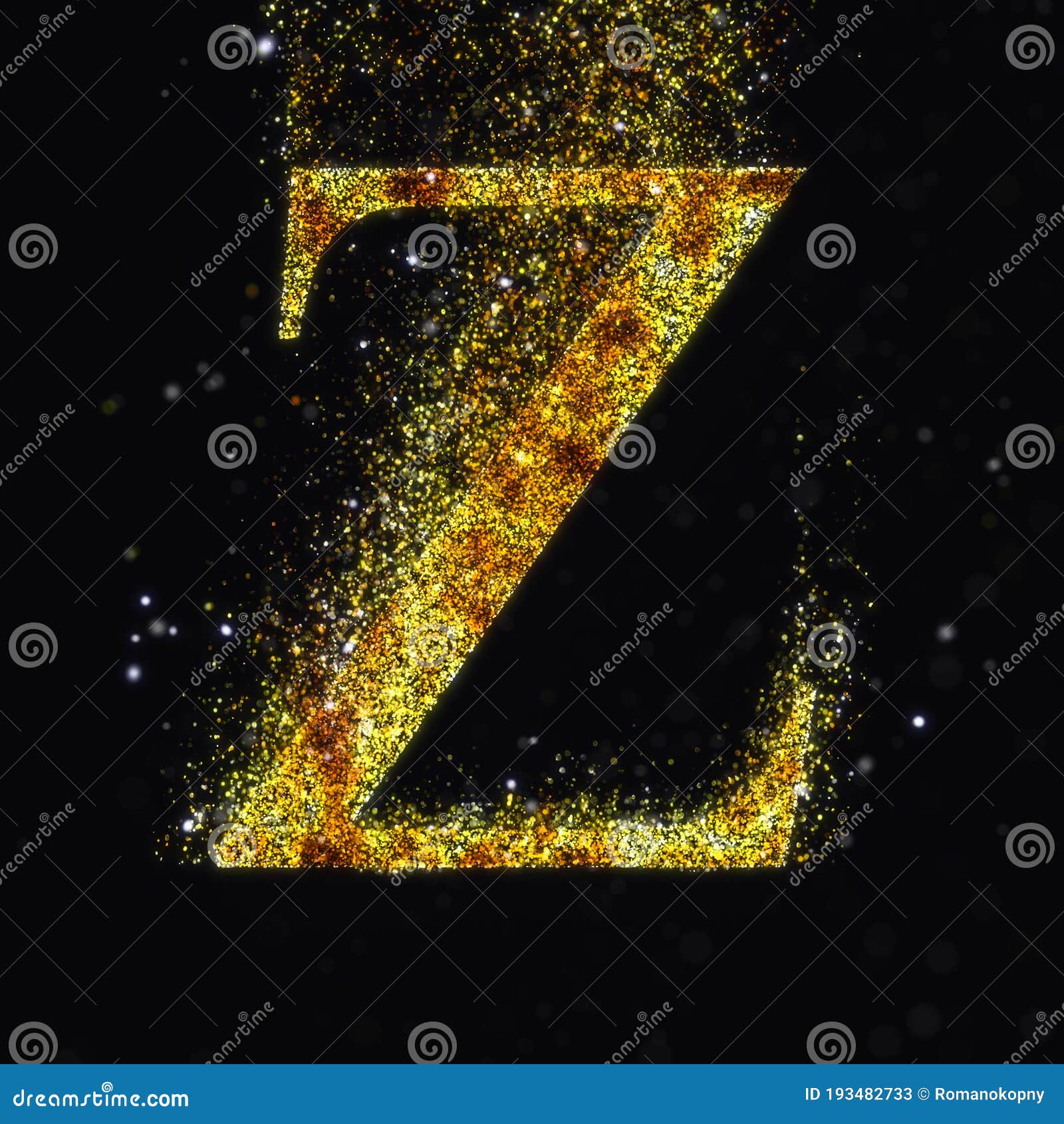 Gold letter Z stock illustration. Illustration of painted - 193482733