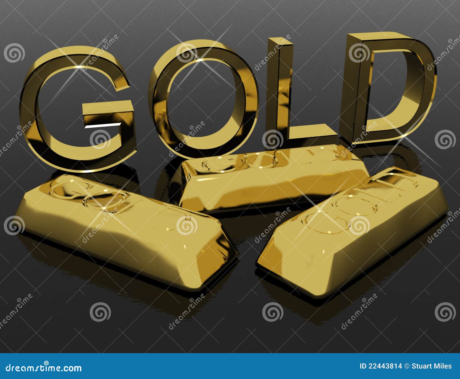 Gold Letters and Bars As Symbol for Wealth Stock Illustration ...