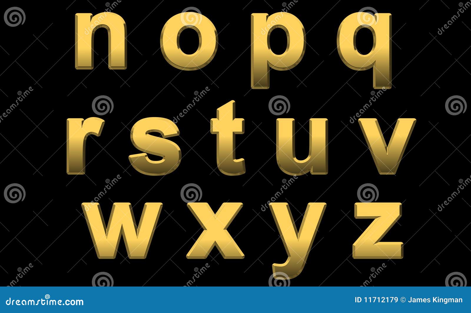 Gold Letters Lowercase N-z Royalty-Free Stock Photography ...