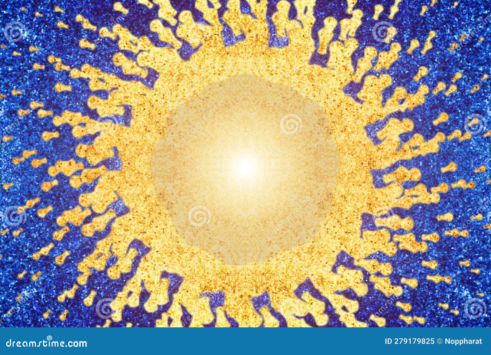 Gold on Blue Sparkling Glitter Background. Stock Image - Image of ...