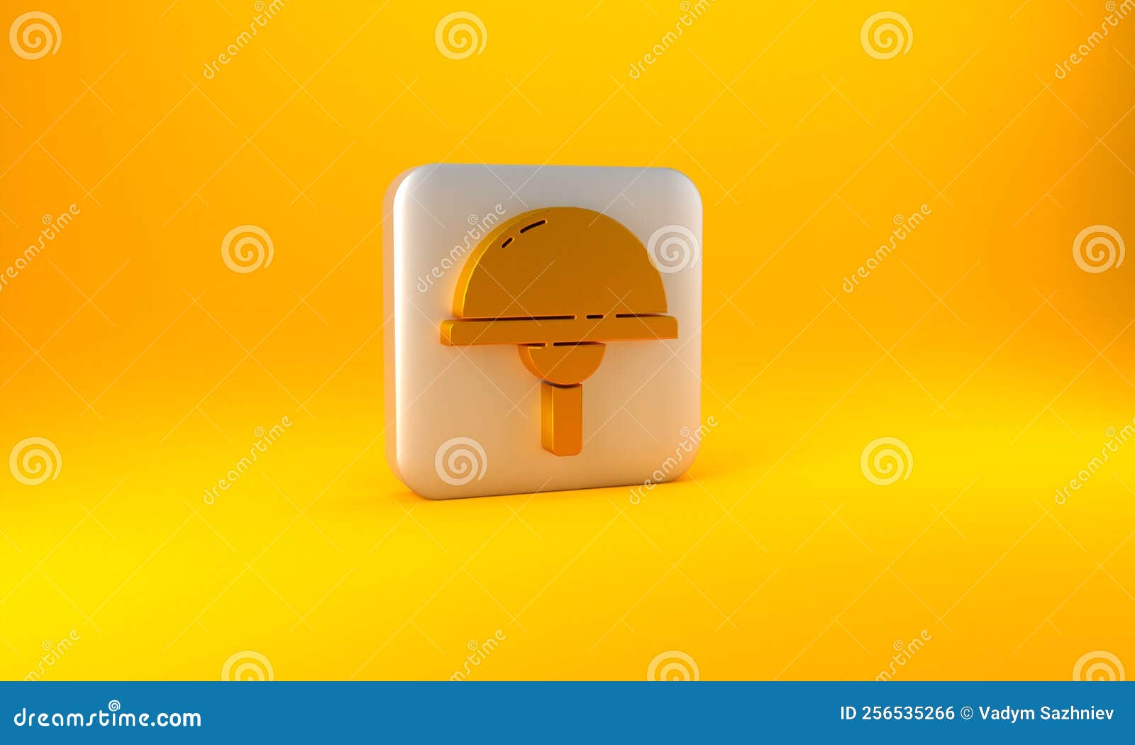 Gold Light Emitting Diode Icon Isolated on Yellow Background ...
