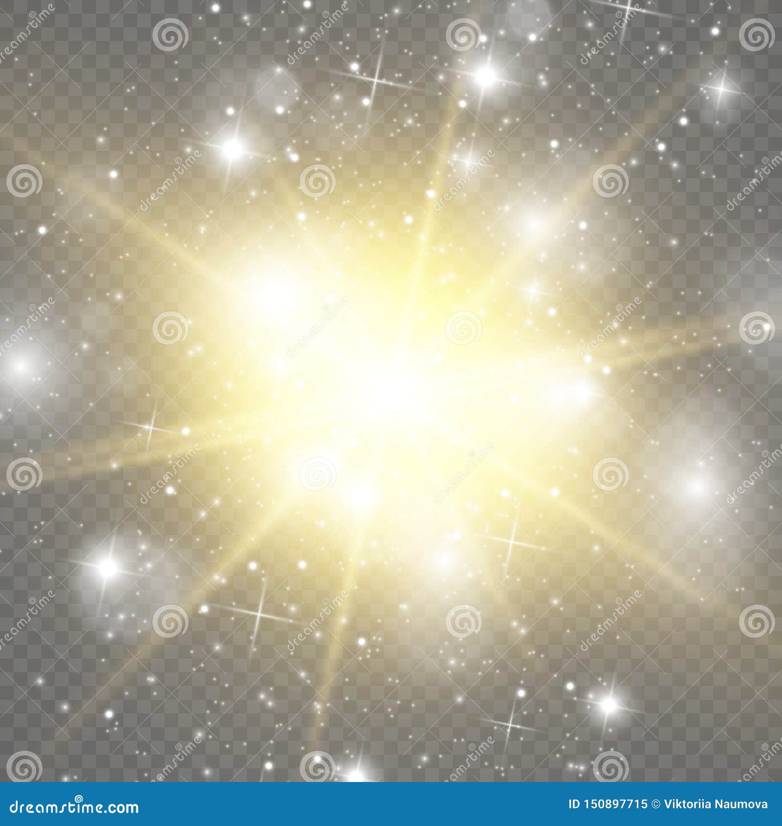 Gold Light Flare Special Effect. Illustration Stock Vector ...