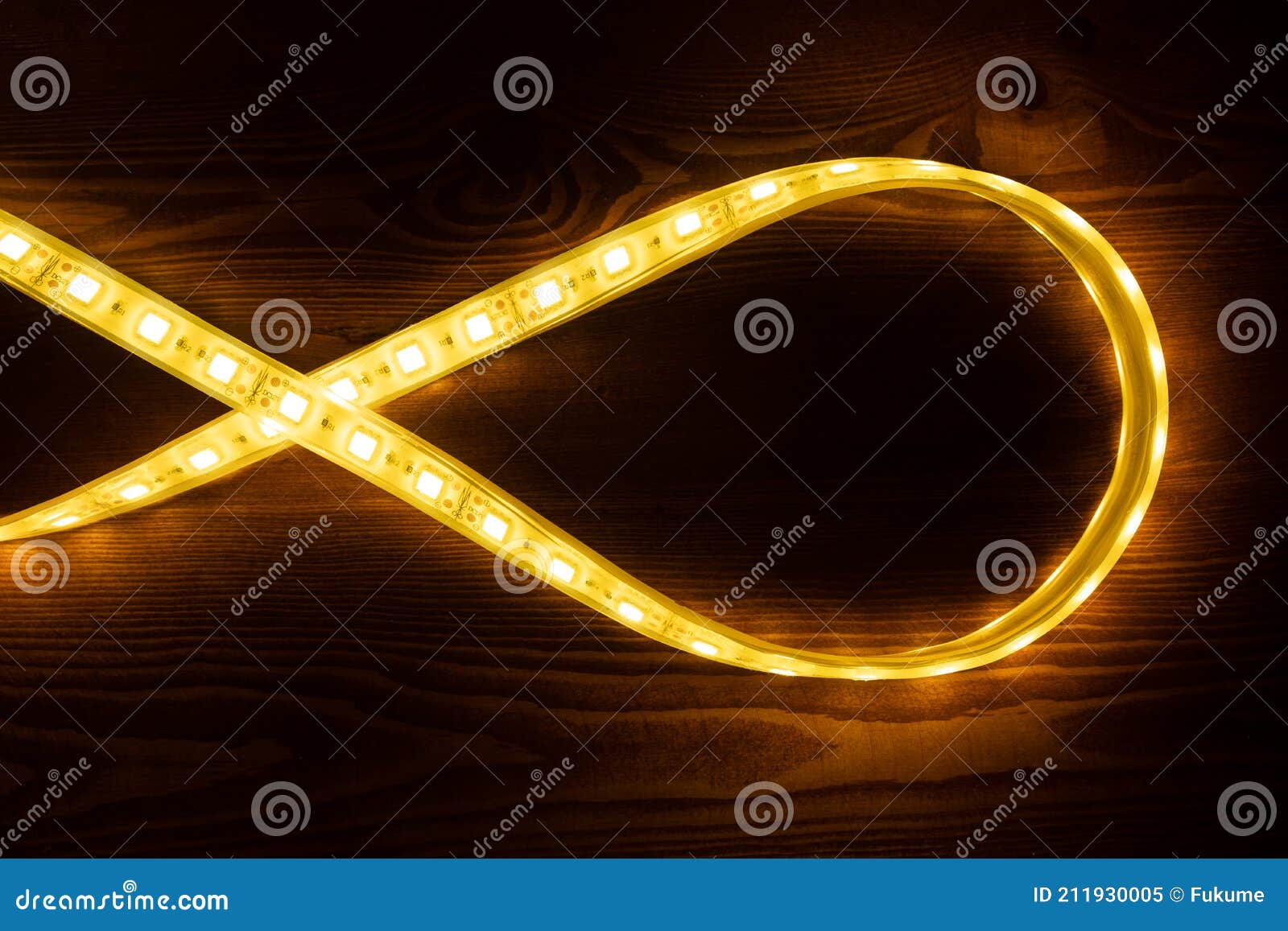 Gold Light Led Strip,illuminating Diode Tape Stock Image - Image of ...
