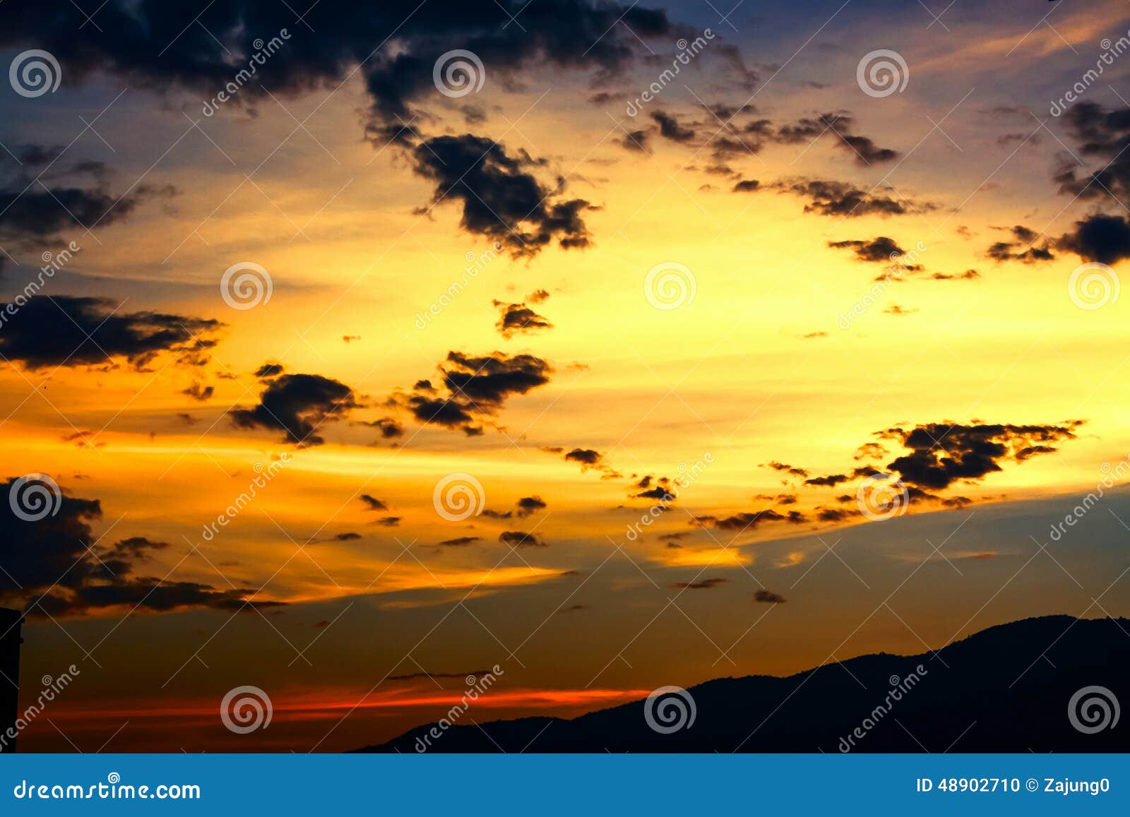 Gold Light, sunset stock photo. Image of cloud, abstract - 48902710