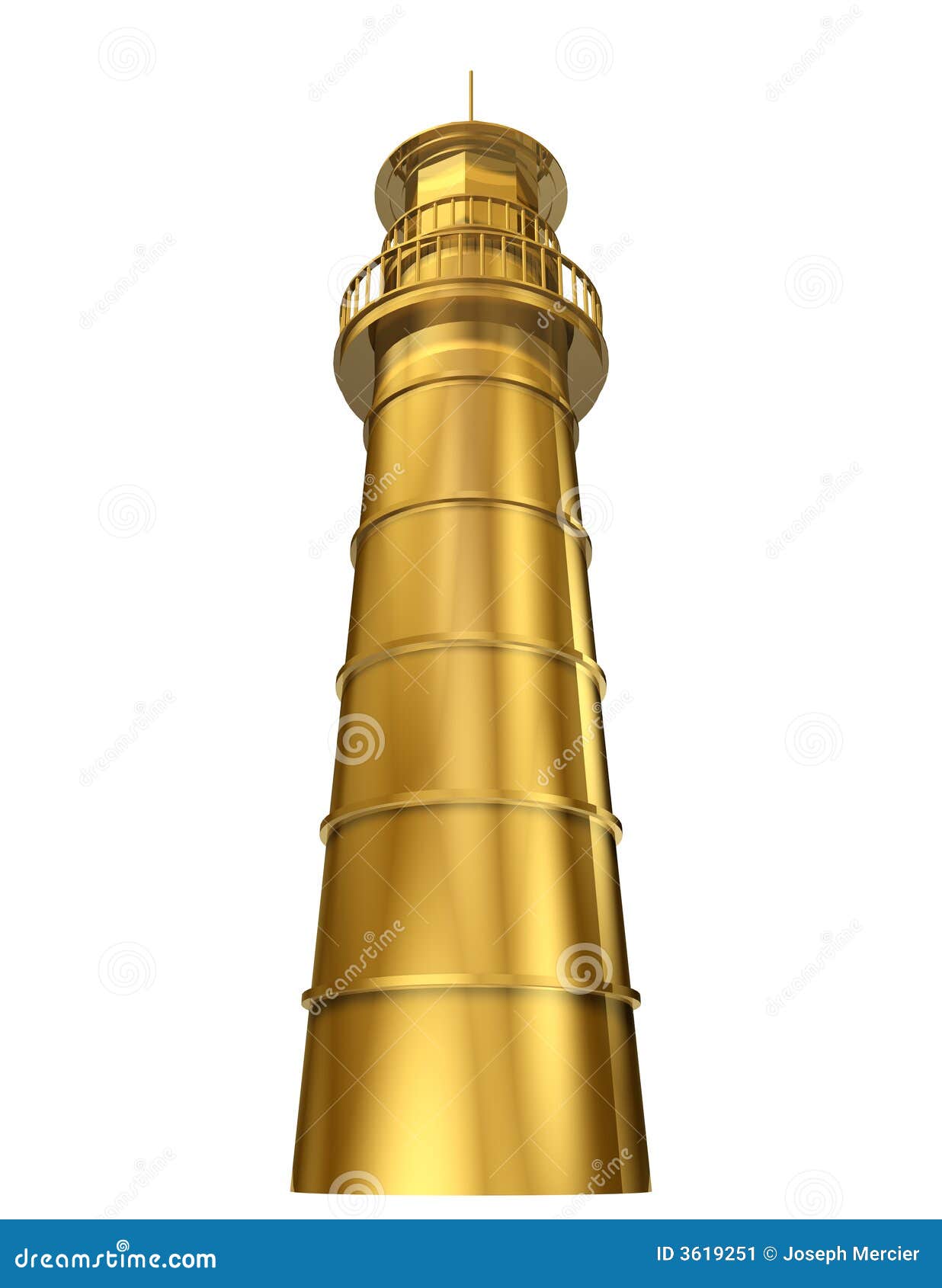 Gold Lighthouse Isolated stock image. Illustration of safety - 3619251