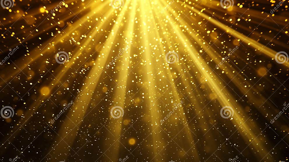 Gold Lights Rays Scene Background. Generative Ai Stock Illustration ...