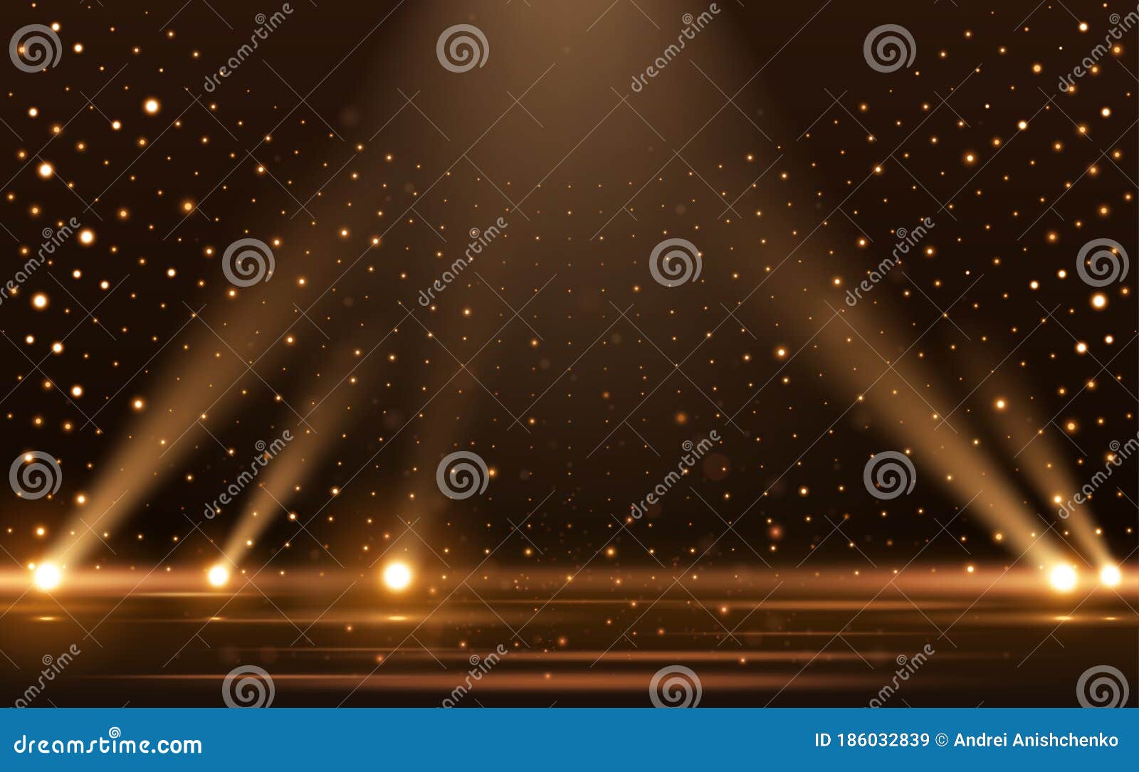 Gold Lights Rays Scene Background Stock Vector - Illustration of ...