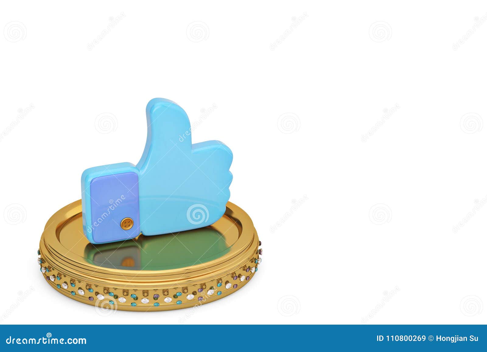 Gold Like Symbol Icon on White Background.3D Illustration. Stock ...