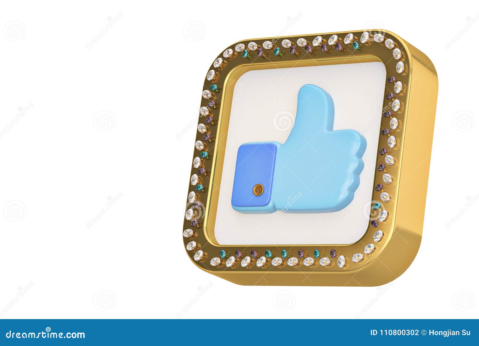 Gold Like Symbol Icon on White Background.3D Illustration. Stock ...