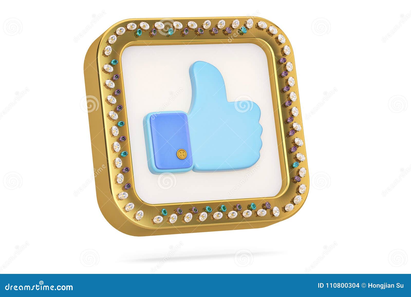 Gold Like Symbol Icon on White Background.3D Illustration. Stock ...