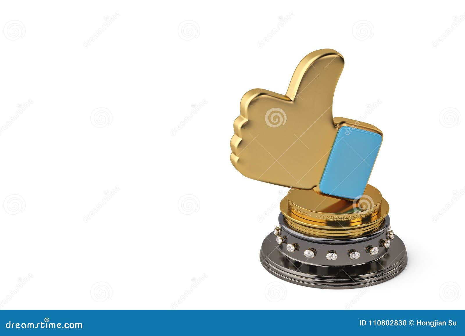 Gold Like Symbol Icon On White Background.3D Illustration. Royalty-Free ...