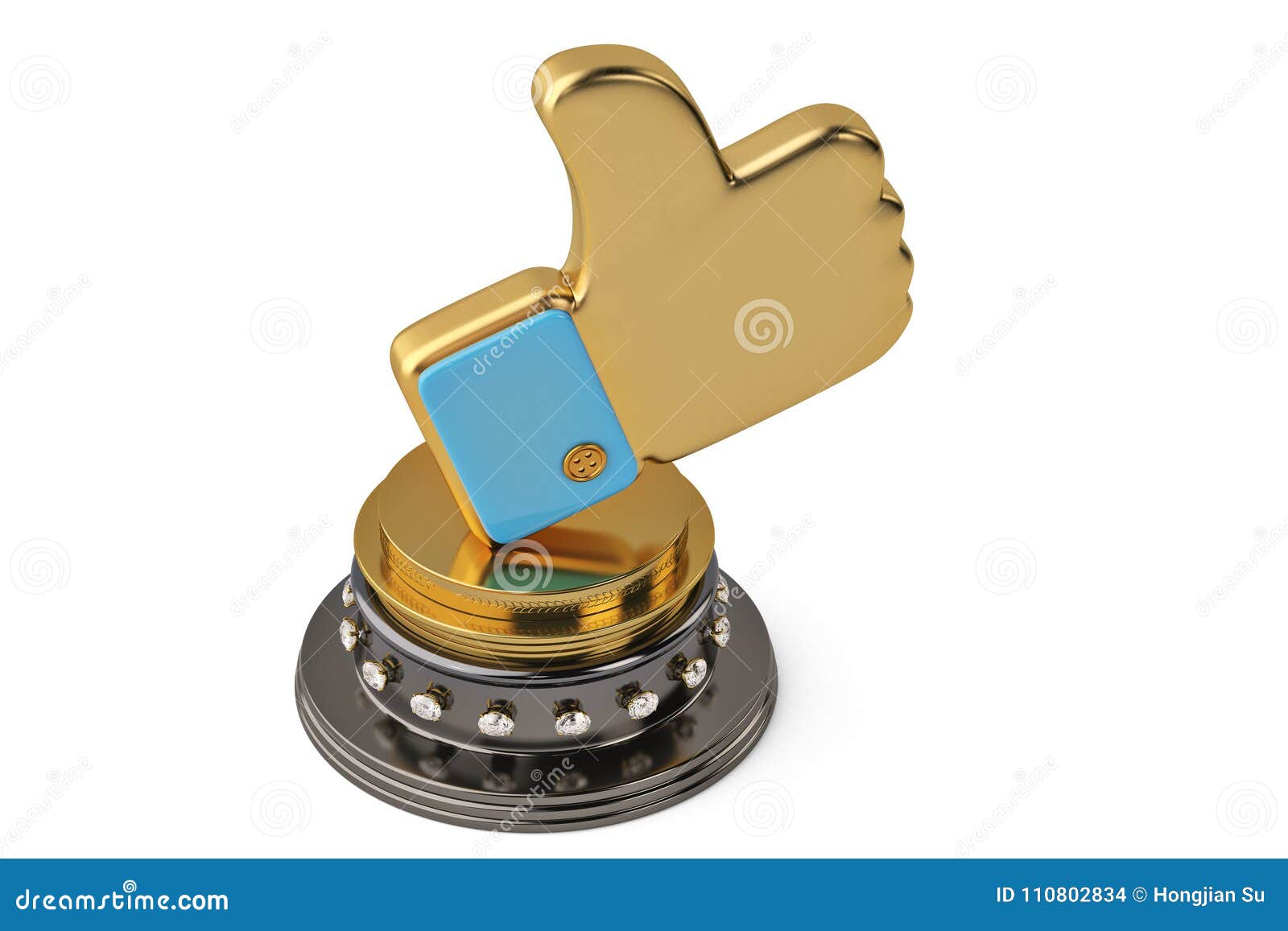 Gold Like Symbol Icon On White Background.3D Illustration. Royalty-Free ...