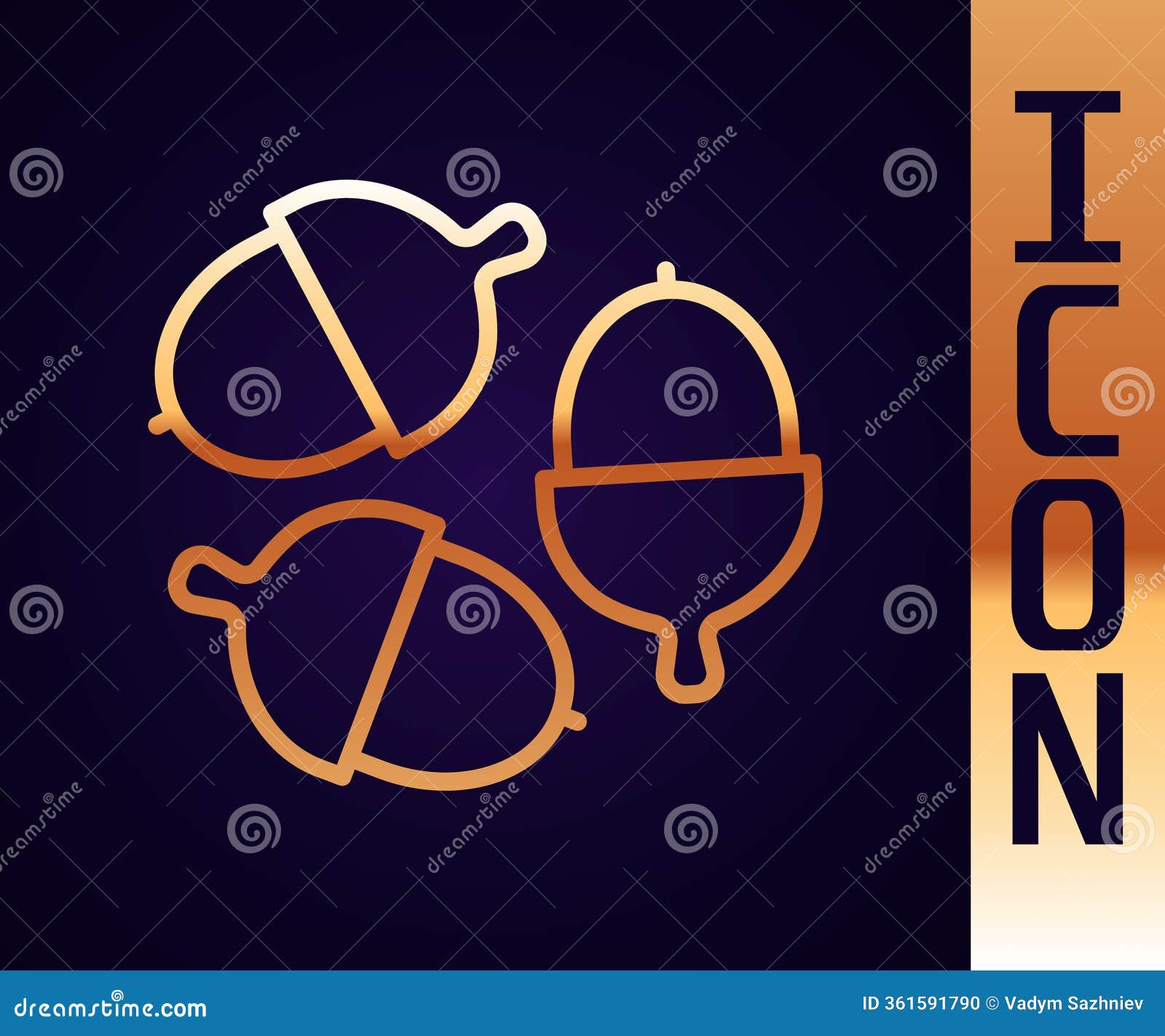 Acorn Icon In Different Versions. Acorns And Nuts Logo Cartoon Vector ...