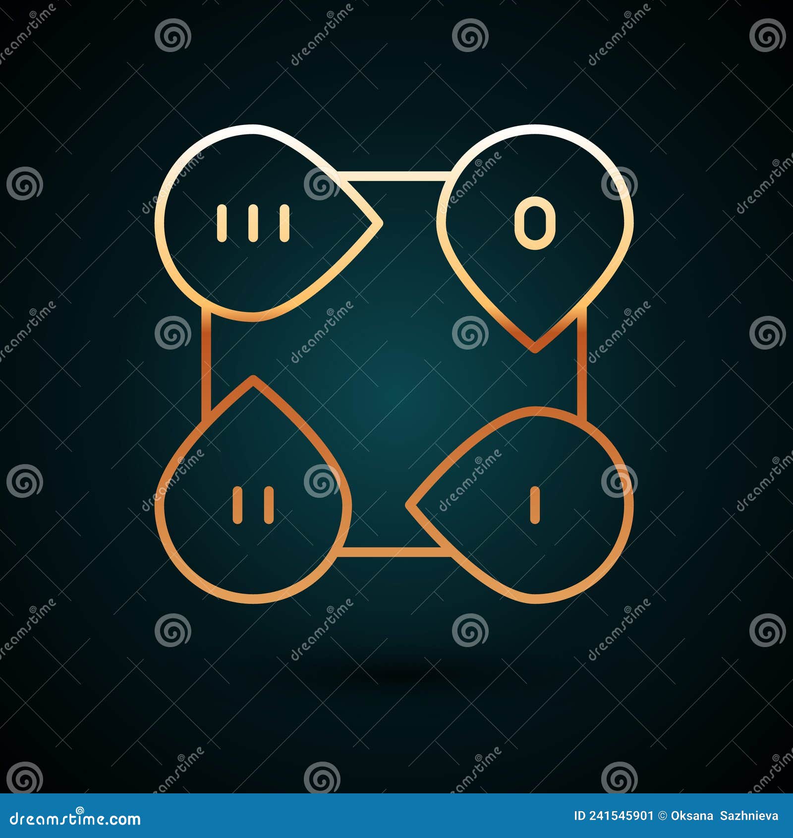 Gold Line Business Presentation Infographic Element Icon Isolated on ...