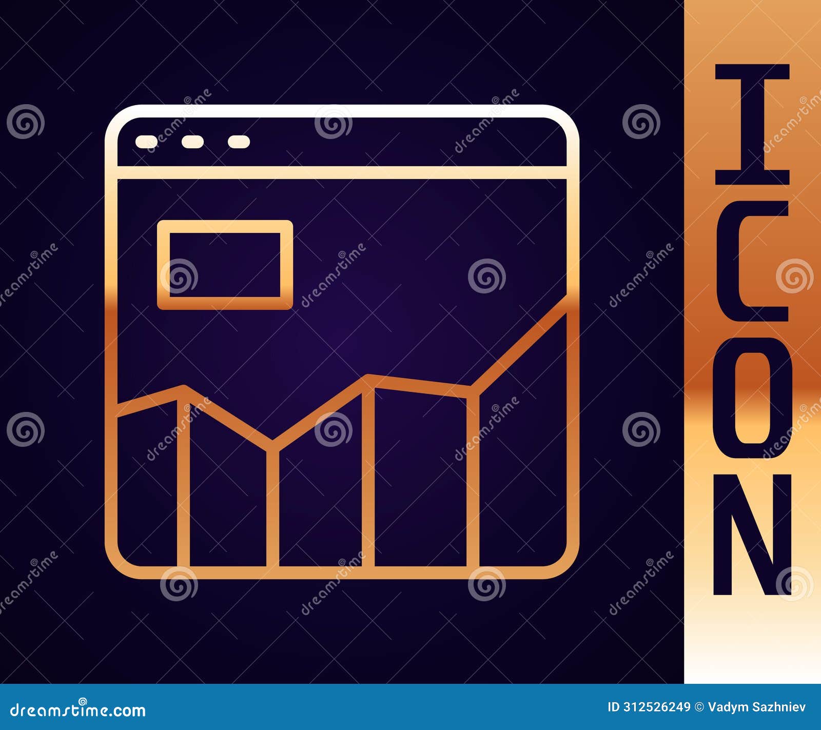 Gold Line Graph, Schedule, Chart, Diagram, Infographic, Pie Graph Icon ...