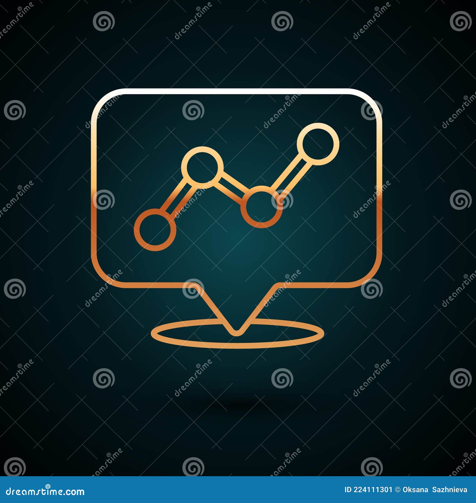 Gold Line Graph, Schedule, Chart, Diagram, Infographic, Pie Graph Icon ...