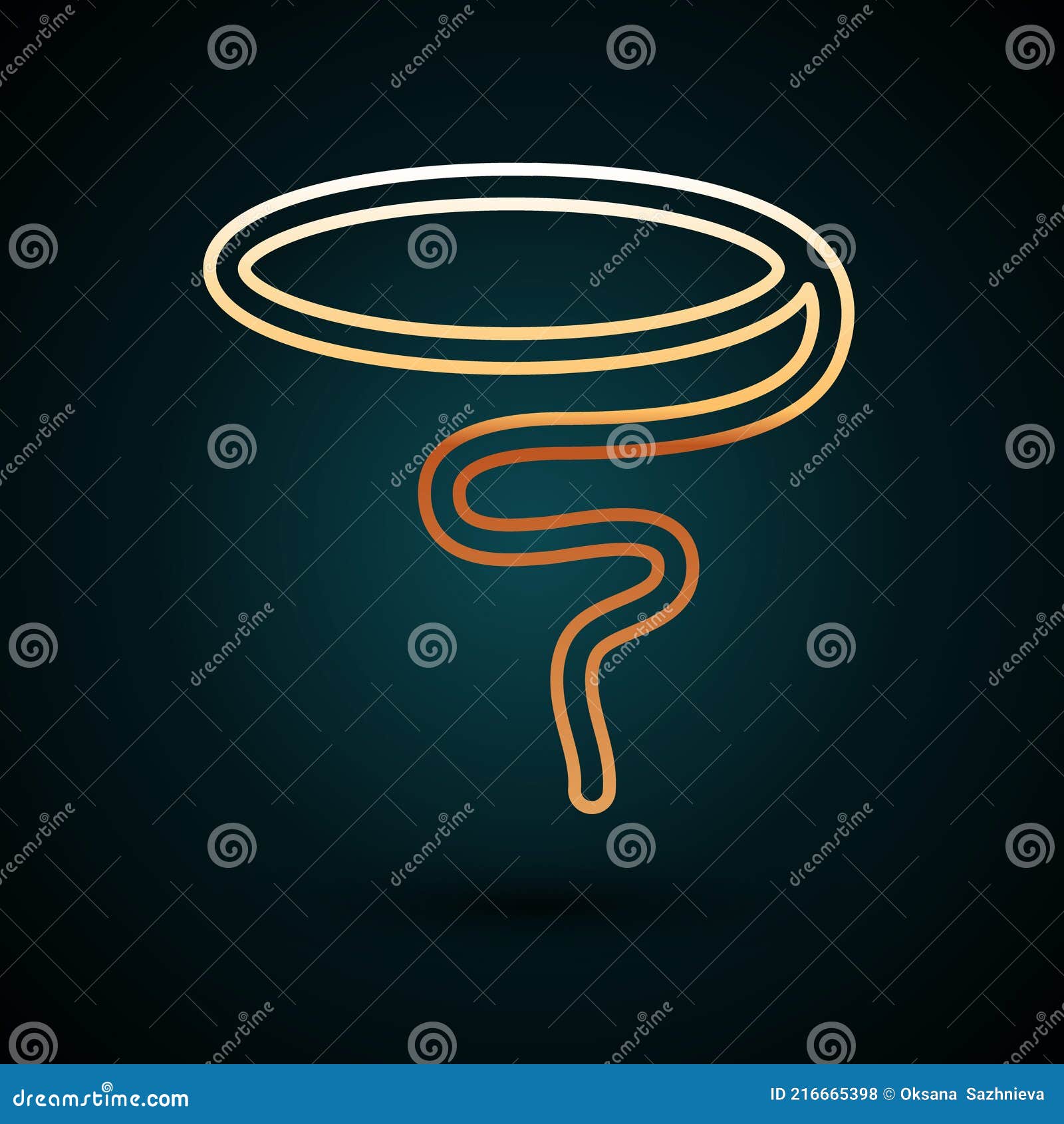 Gold Line Lasso Icon Isolated on Dark Blue Background. Vector Stock ...