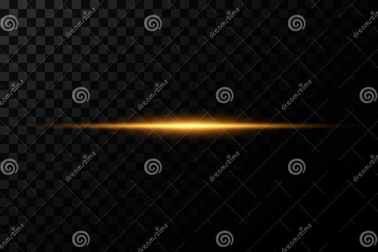 Gold Line of Light. Magic Glow, Horizontal Flash Stock Illustration ...