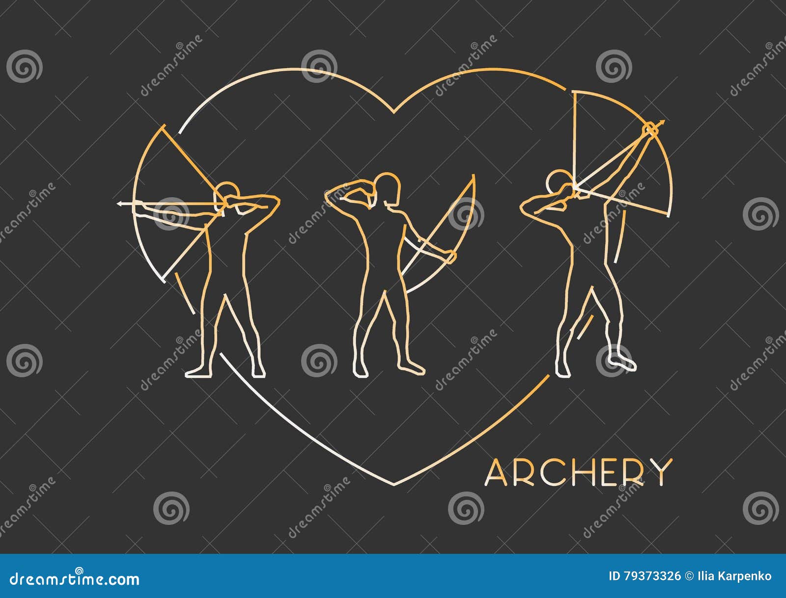 Gold Line Logo for Archery. Stock Illustration - Illustration of archer ...