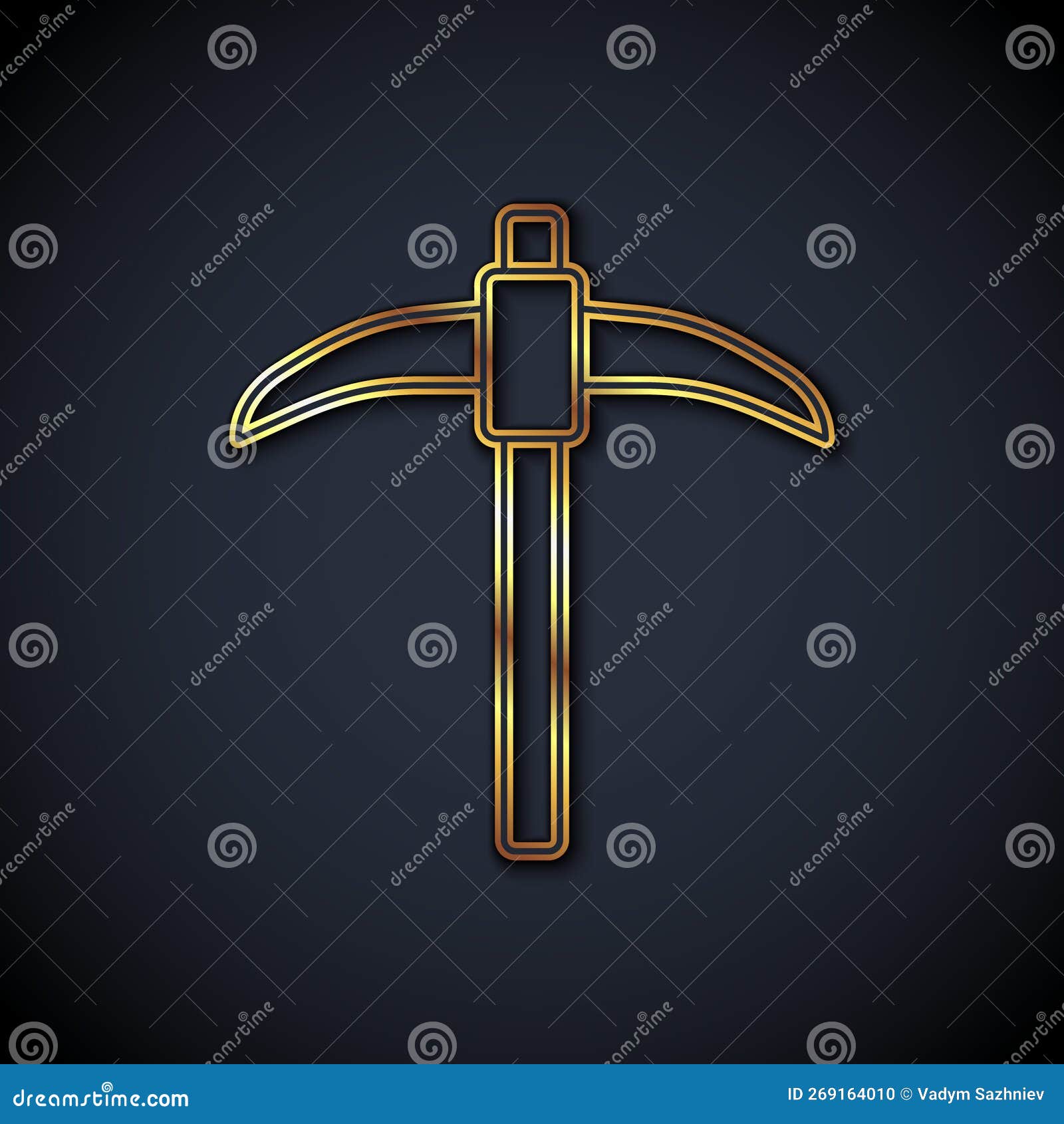 Pickaxe Icon In Monochrome Style Isolated On White Background. Mine ...