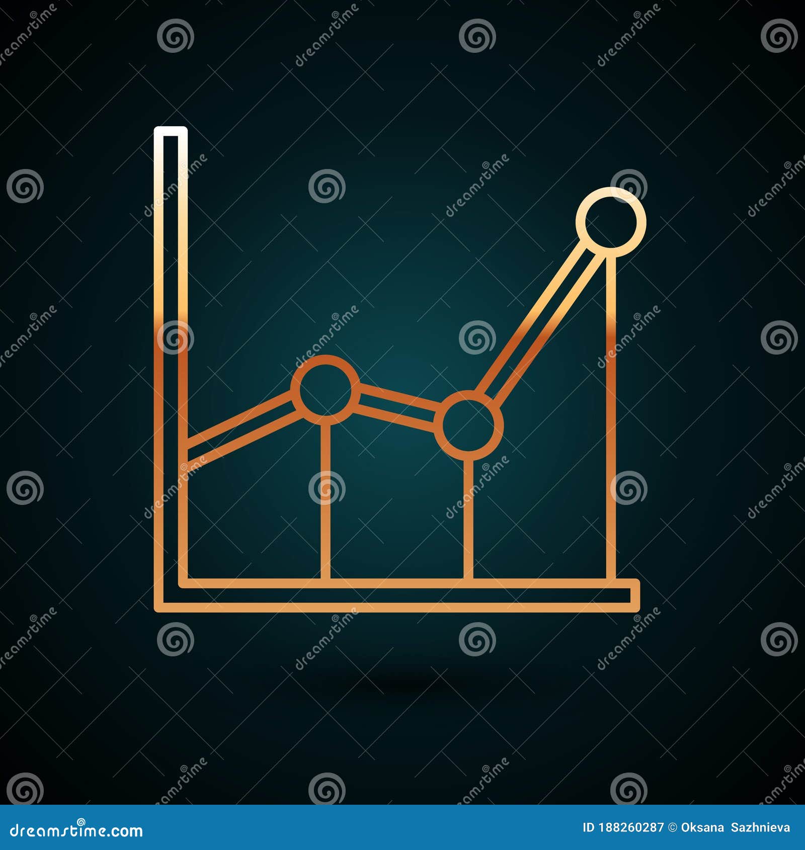 Gold Line Sigma Symbol Icon Isolated on Dark Blue Background. Vector ...