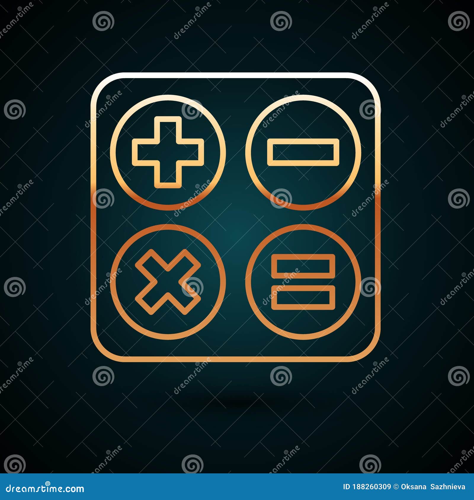 Gold Line Square Root Icon Isolated on Dark Blue Background. Vector ...