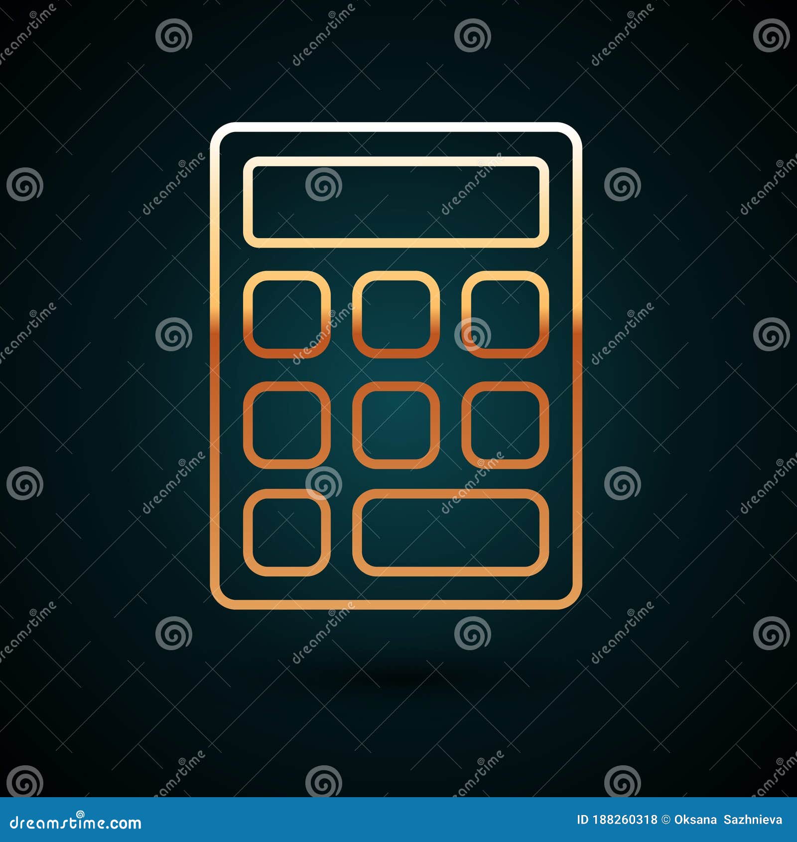 Gold Line Triangle Math Icon Isolated on Dark Blue Background. Vector ...