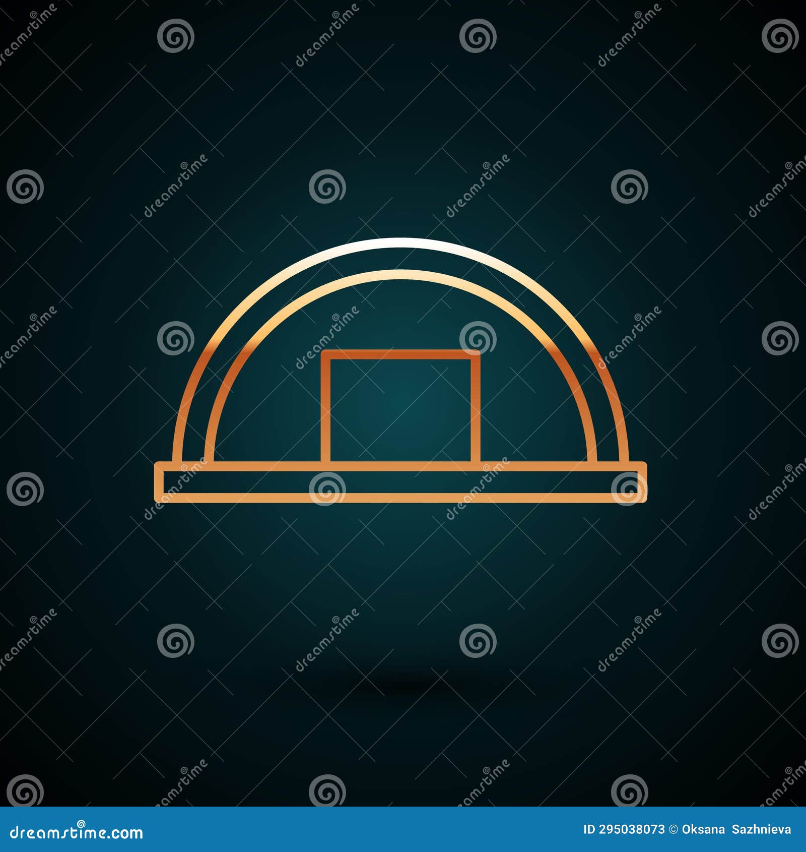 Gold Line Warehouse Icon Isolated on Dark Blue Background. Vector Stock ...