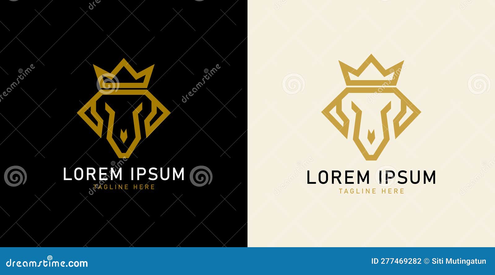 Gold lion logo with crown stock vector. Illustration of design - 277469282