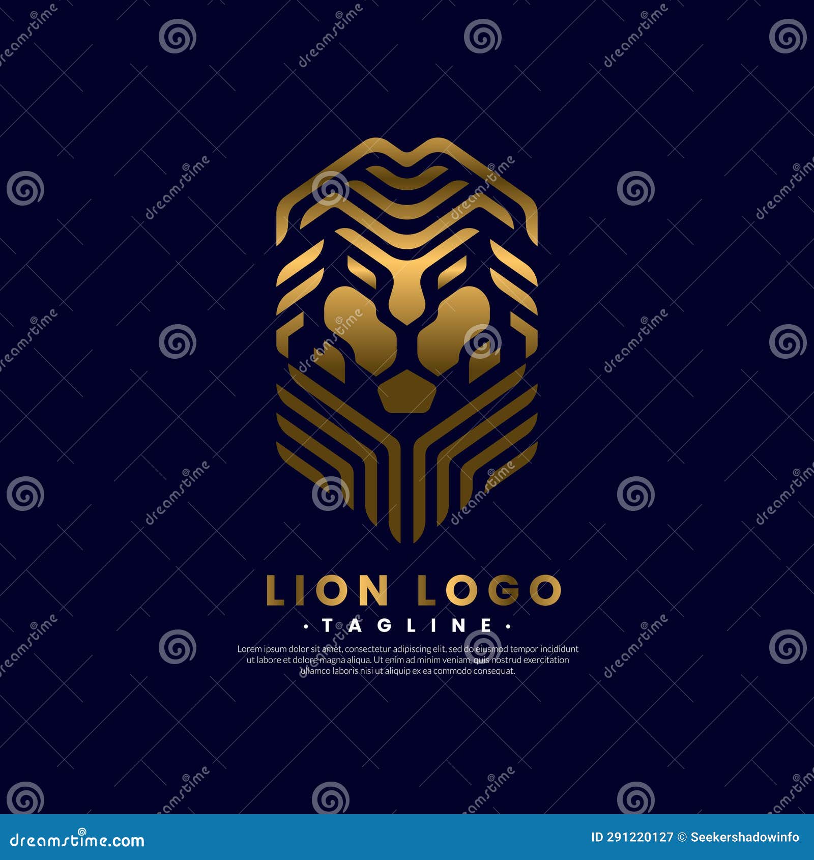 Gold Lion Logo Modern Design. Elegant Style Concept Stock Illustration ...