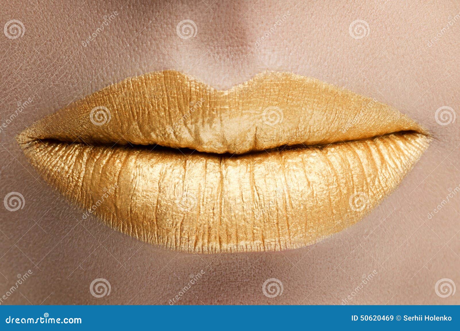 Gold lips stock image. Image of face, lips, creativity - 50620469