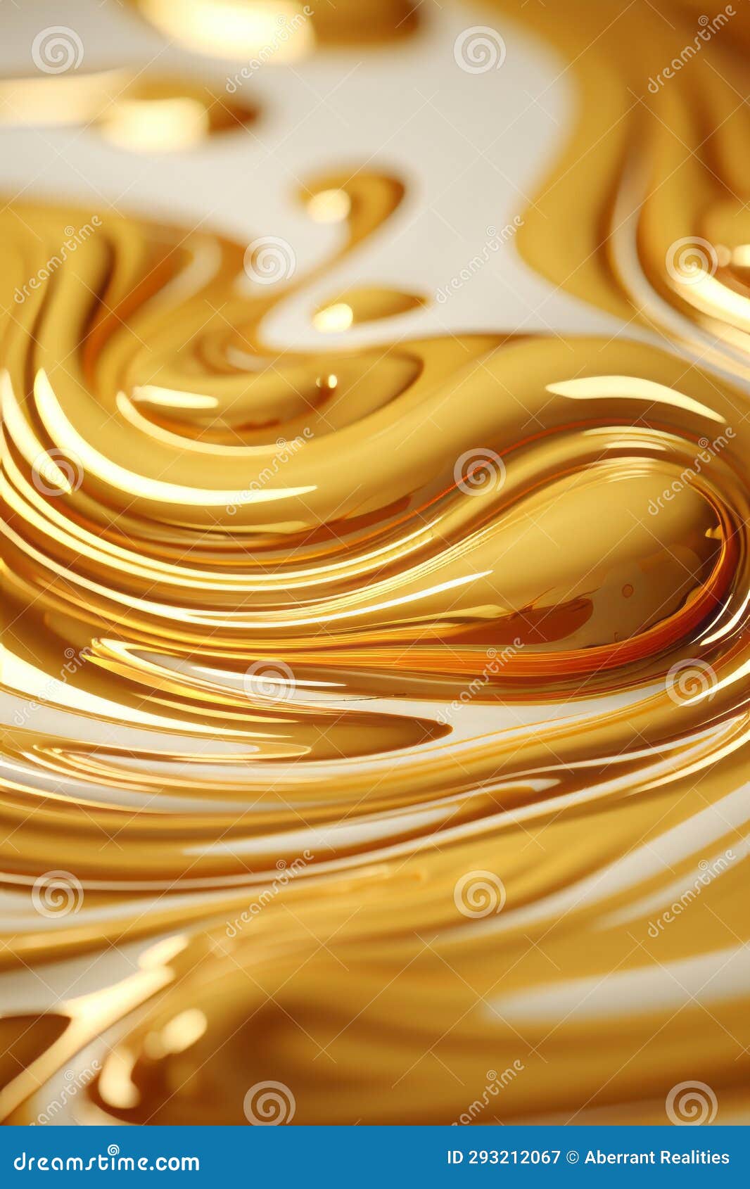 Gold Liquid Flowing Over a White Surface Stock Illustration ...