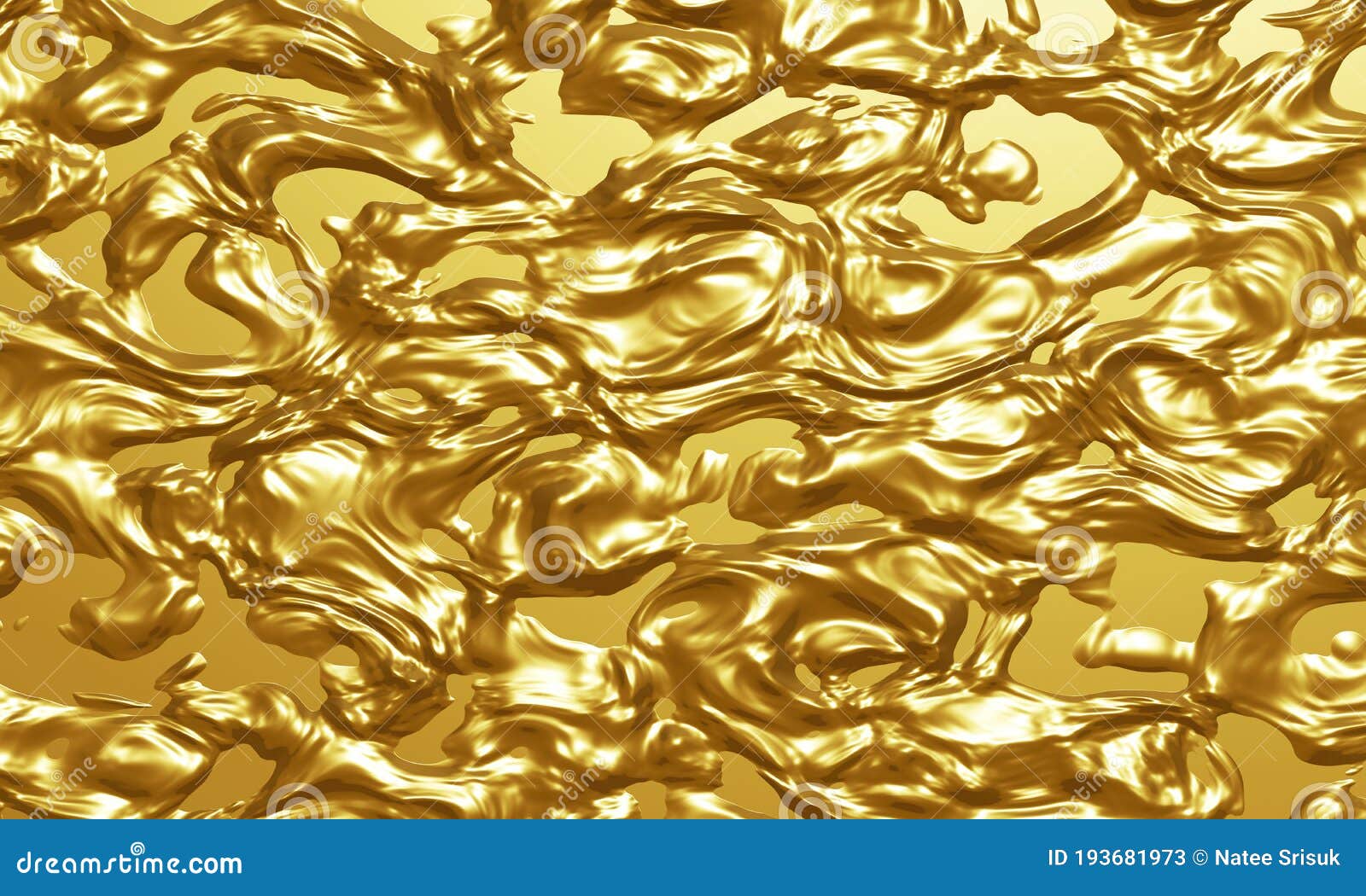 Gold Liquid Texture Background 3D Render Stock Illustration ...