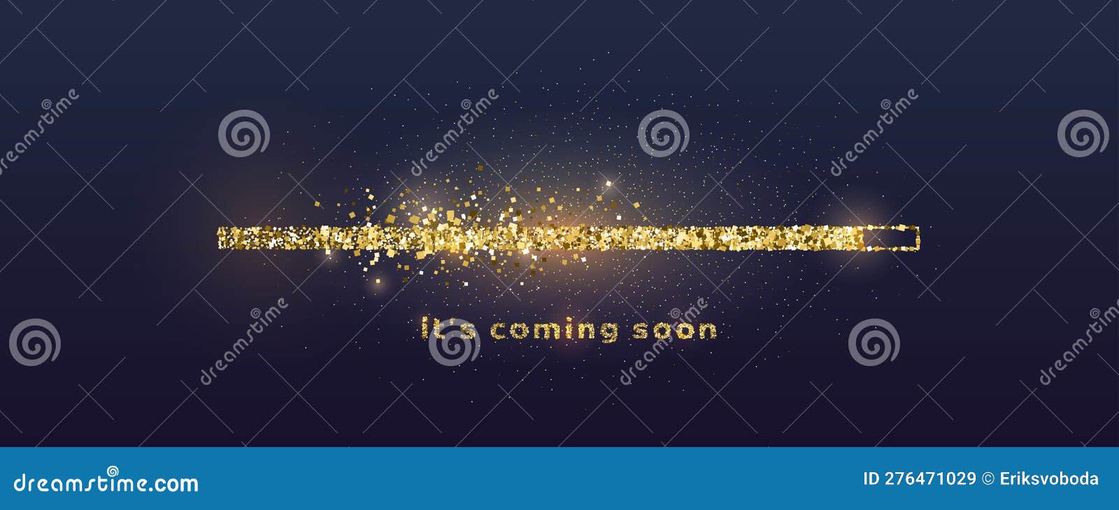 Gold Load Progress Bar. Glowing and Glittering Dust on Black Background ...