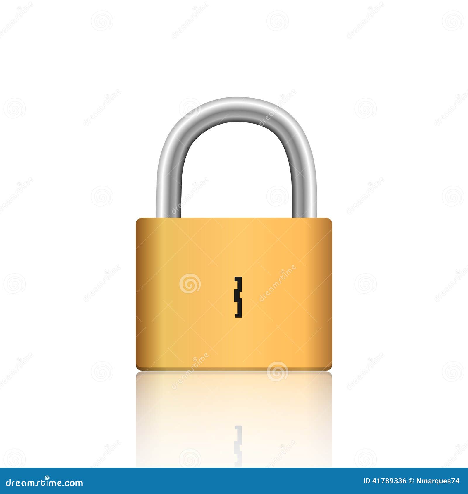 Gold Lock stock vector. Illustration of locker, private - 41789336