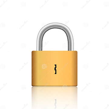 Gold Lock stock vector. Illustration of locker, private - 41789336