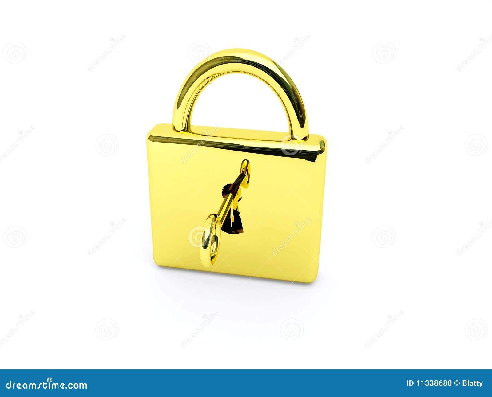 Gold lock with key stock illustration. Illustration of shape - 11338680