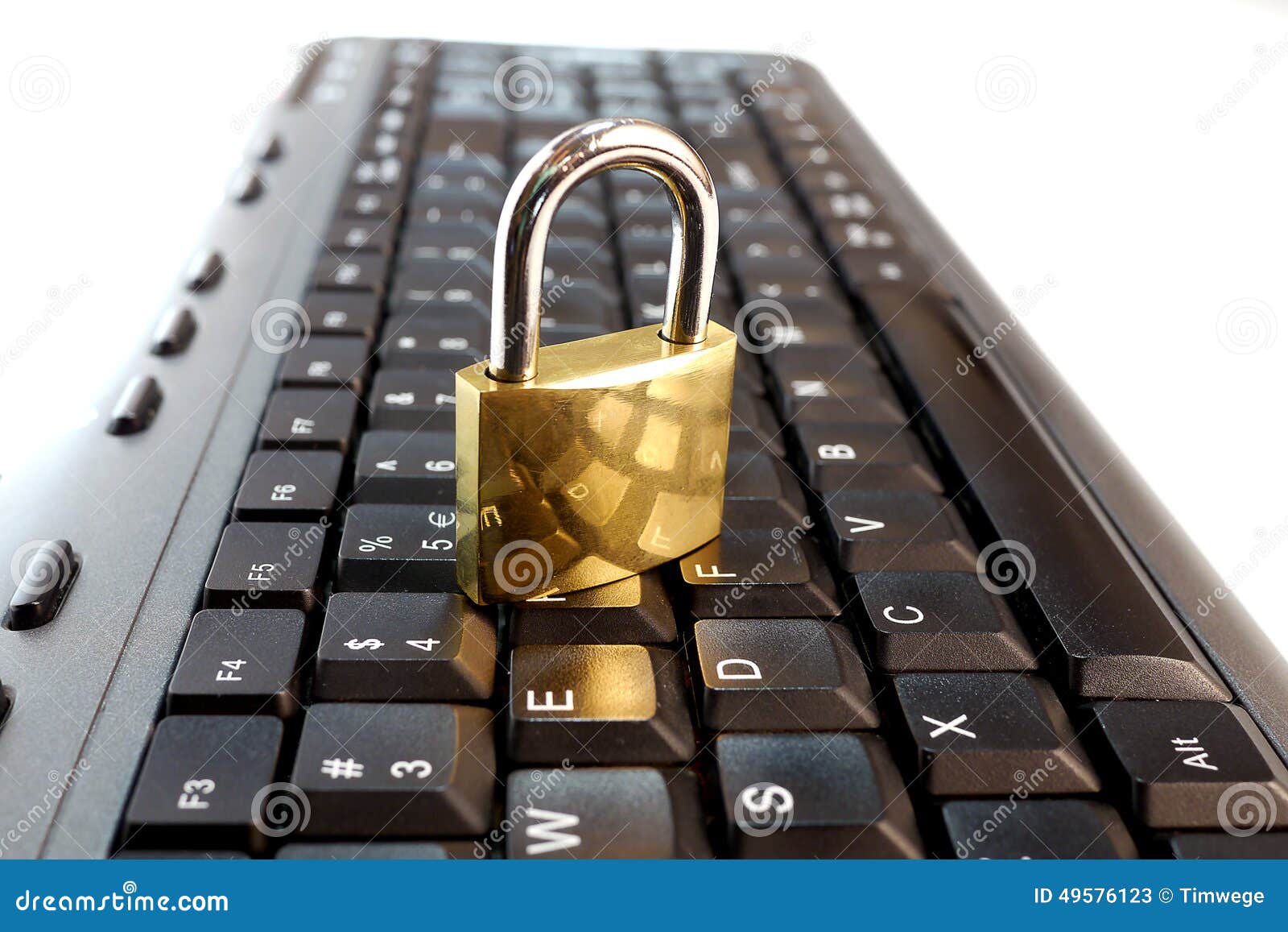 Gold lock on keyboard stock image. Image of password - 49576123