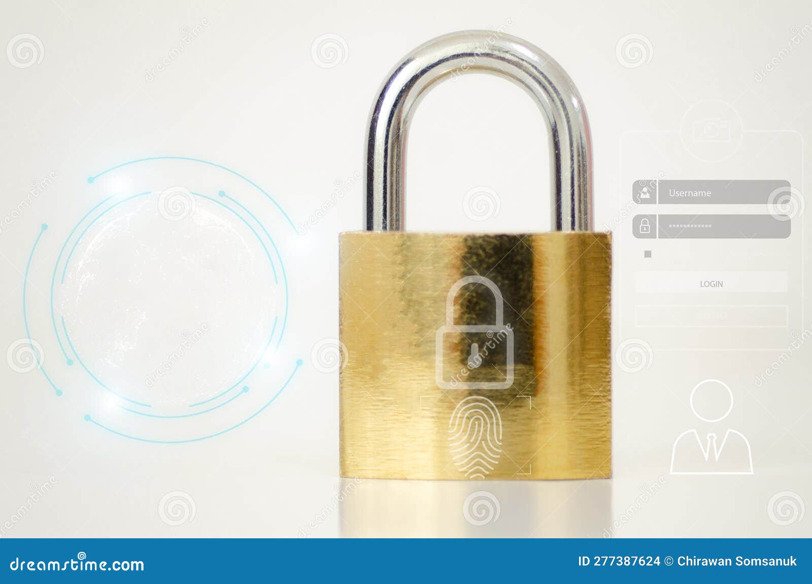 Gold Lock on White Background Stock Illustration - Illustration of ...