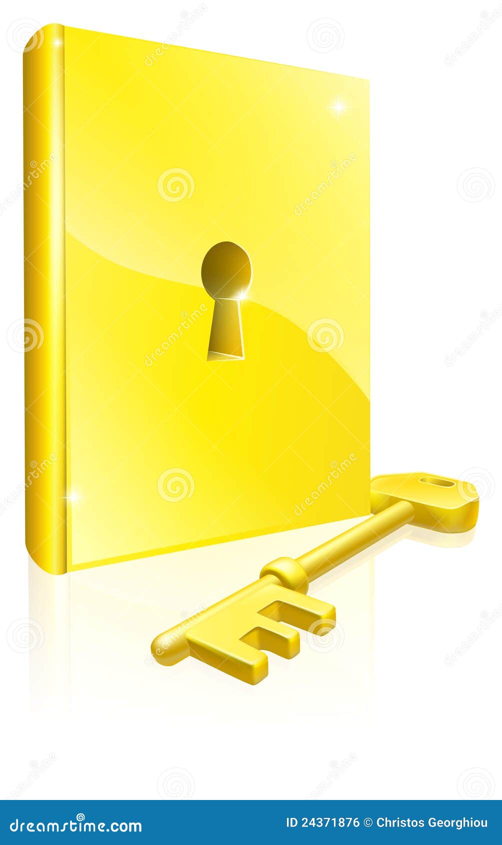 Gold Locked Book Key Concept Stock Vector - Illustration of cover, gold ...