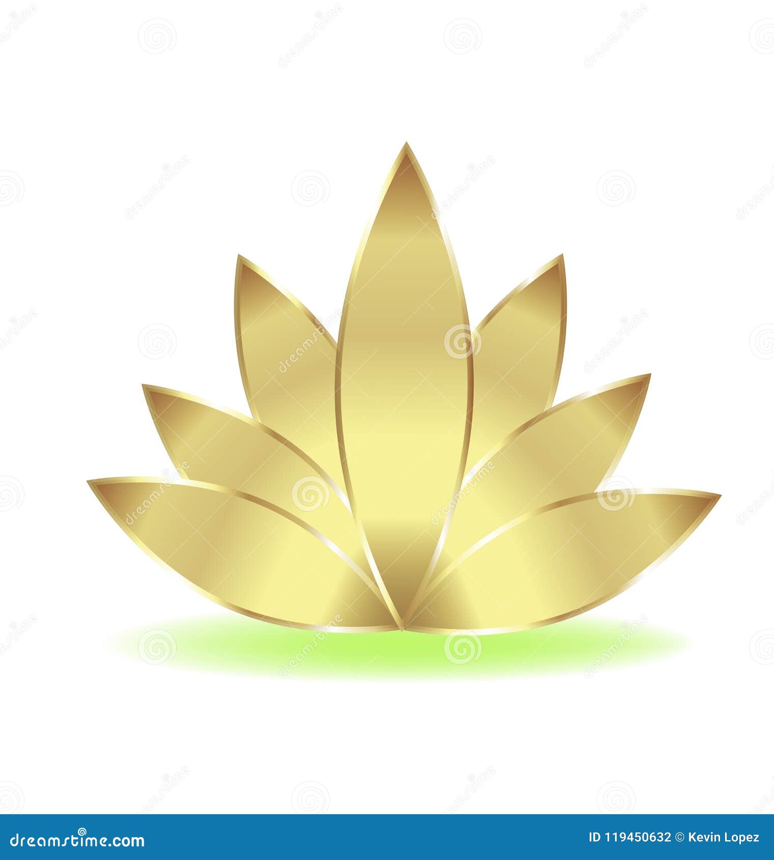 Gold lotus logo vector stock vector. Illustration of lotus - 119450632