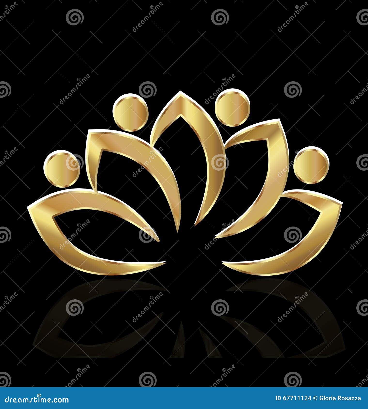 Gold lotus logo stock vector. Illustration of asian, flourish - 67711124