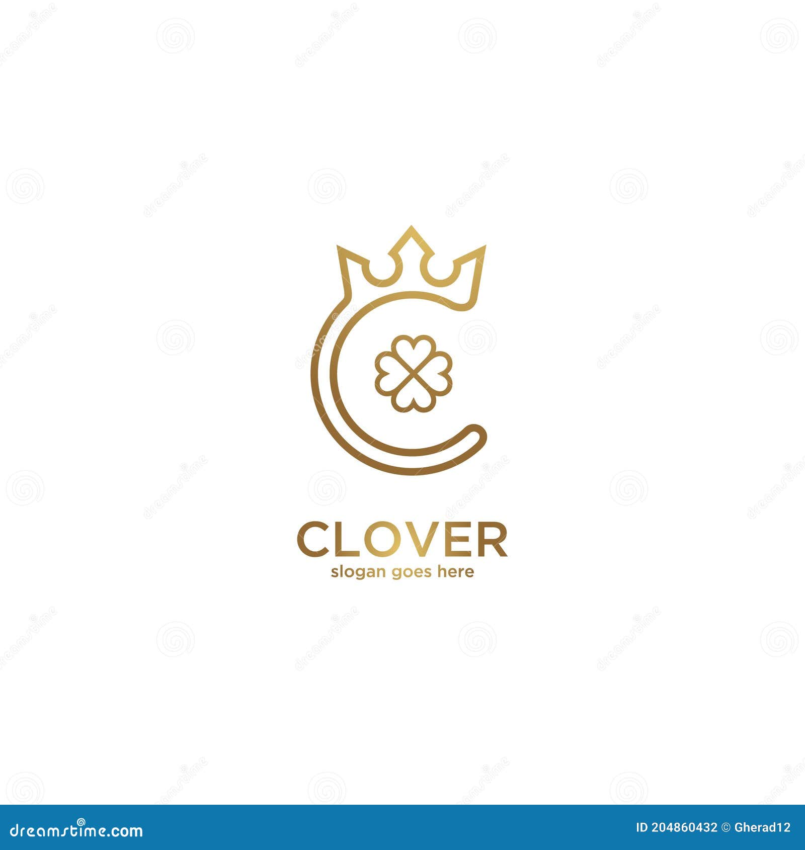 Gold Luxury Clover Logo Vector Stock Illustration - Illustration of ...