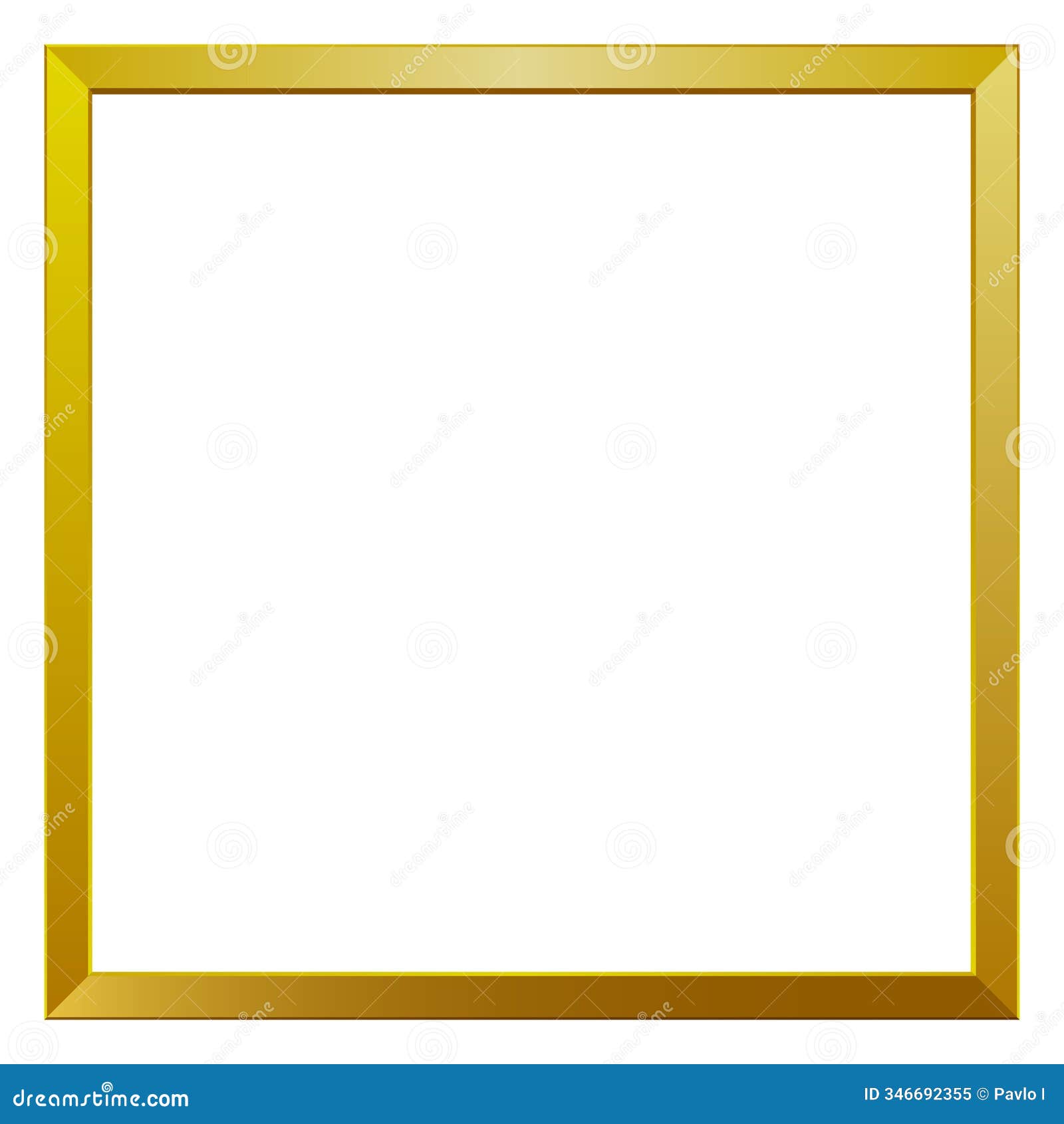 Gold Luxury Square Subtle Shiny Minimalist Frame with Reflection ...
