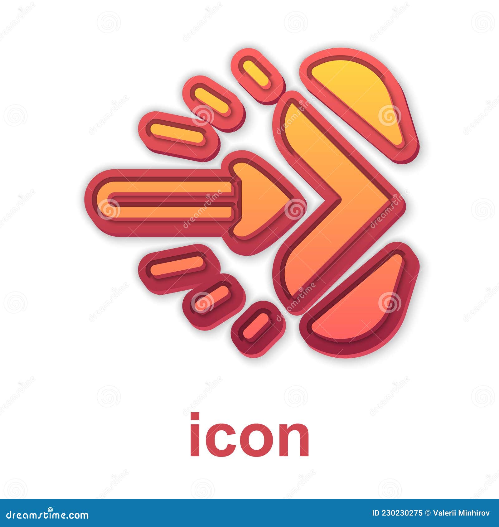 Gold Magic Arrow Icon Isolated on White Background. Vector Stock Vector ...