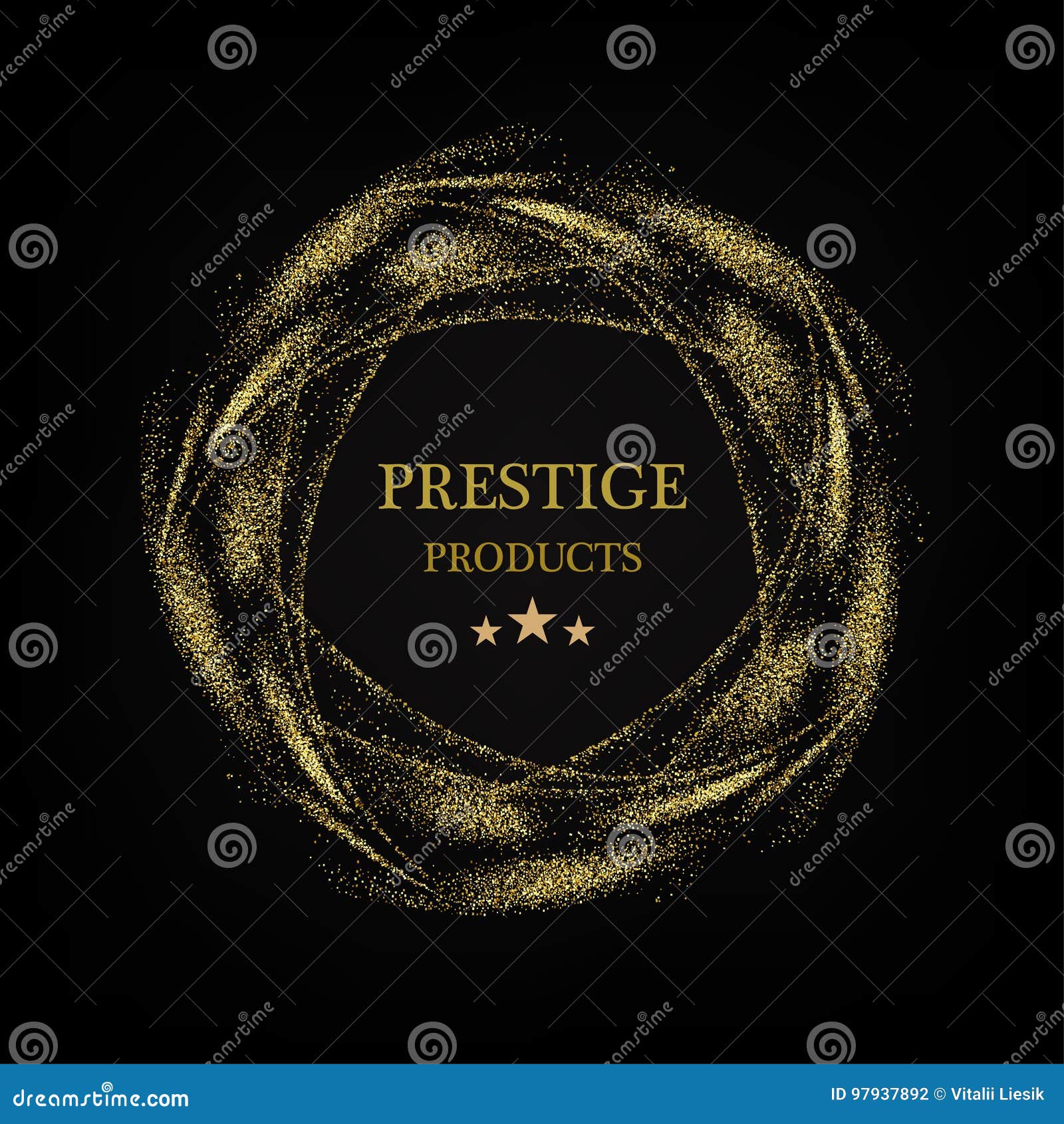 Gold Magic Glowing Light. Glow Swirl Effect Wave Stock Vector ...