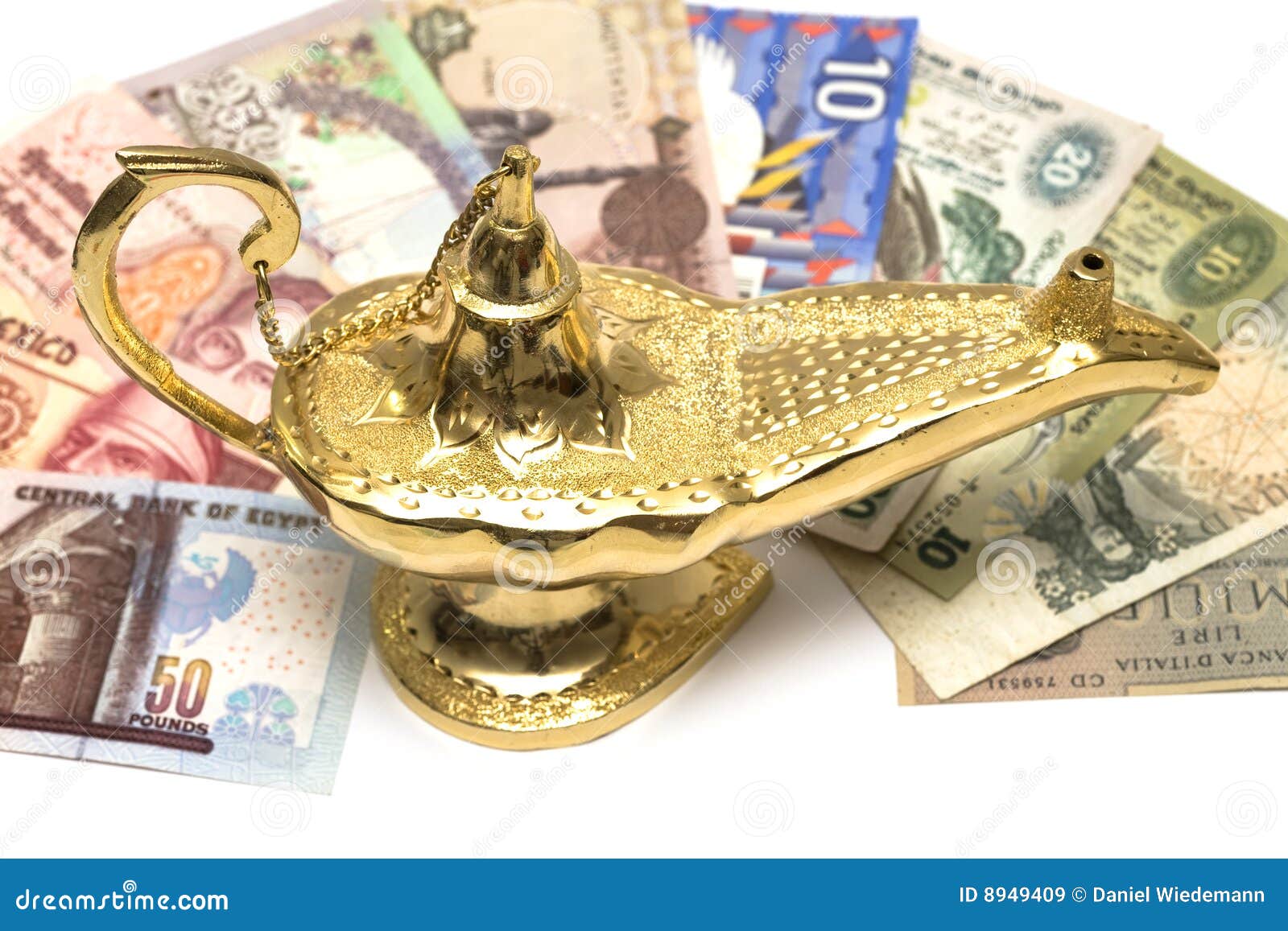 Gold Magic Lamp stock image. Image of luck, currency, bank - 8949409