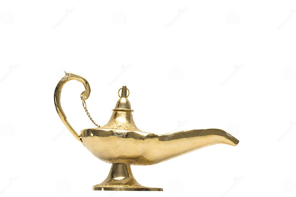 Gold Magic Lamp stock photo. Image of ancient, white, alladdin - 9009390