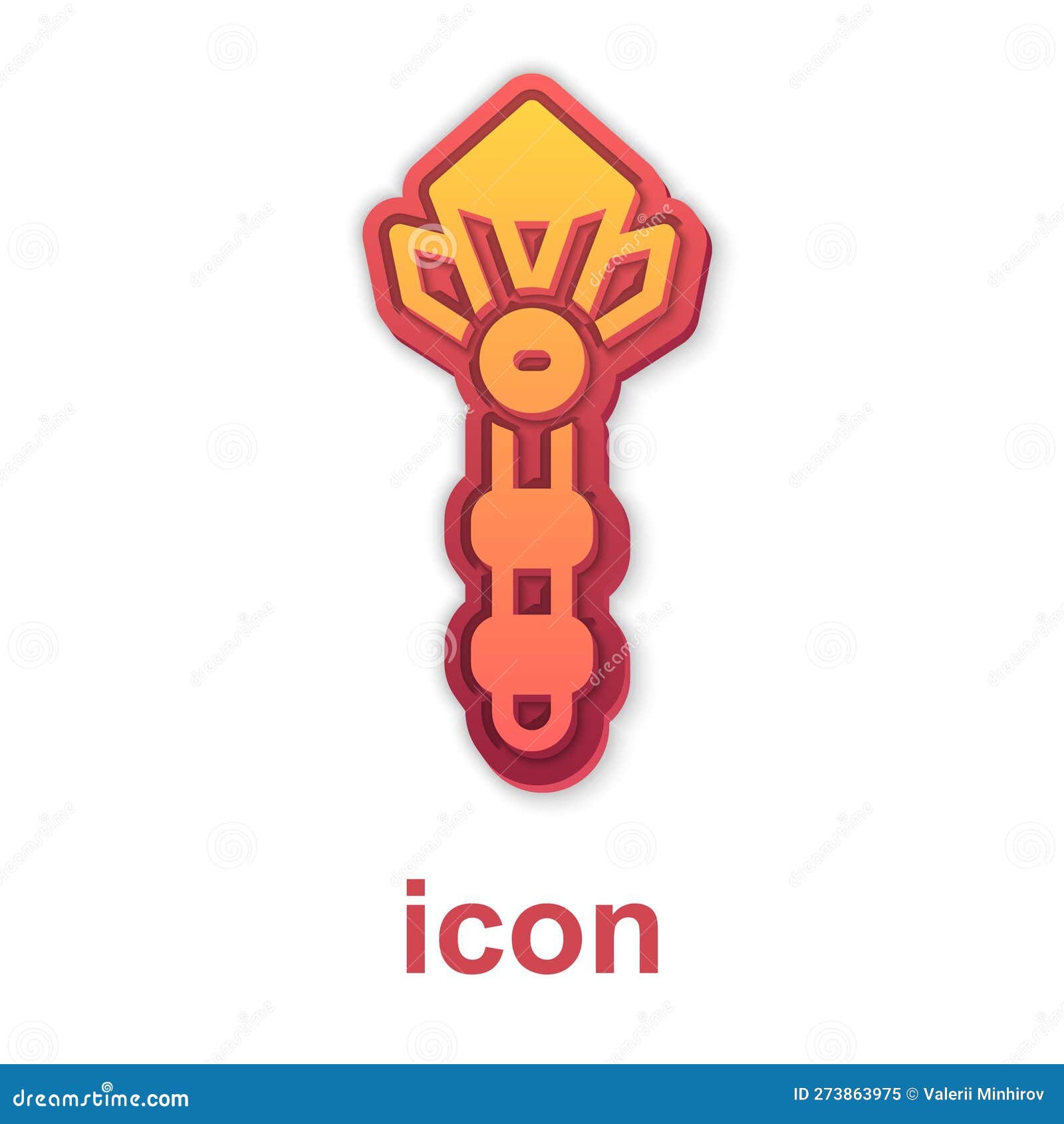 Gold Magic Wand Icon Isolated on White Background. Star Shape Magic ...