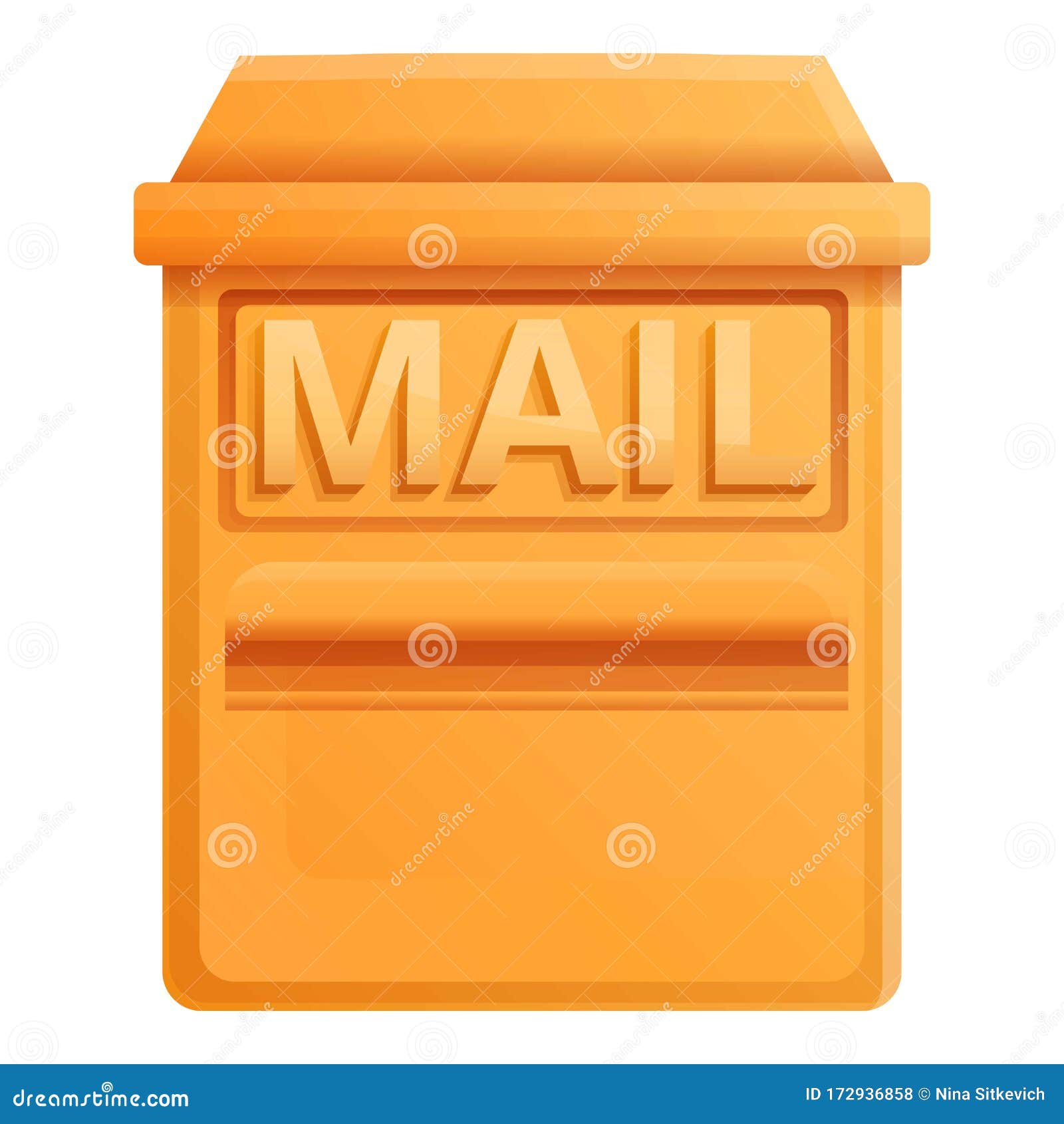 Gold Mailbox Icon, Cartoon Style Stock Vector - Illustration of ...
